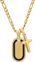 Anthony Jacobs Stainless Steel Dog Tag & Cross Pendant Chain Necklace ...