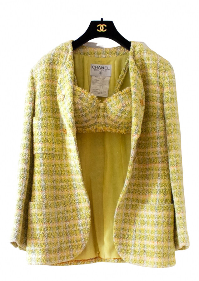 Chanel yellow Tweed Jackets - ShopStyle
