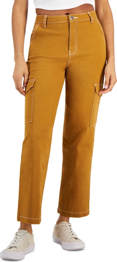 GoGo Jeans Juniors' High Rise Wide-Leg Cargo Jeans - ShopStyle