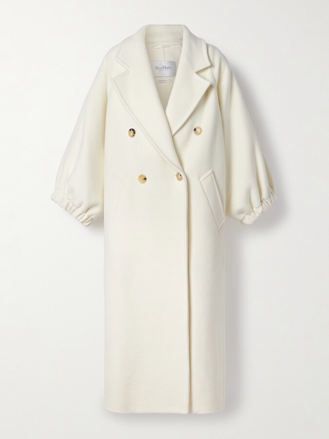 Max Mara Zaffo Double-breasted Cashmere Coat - White - ShopStyle