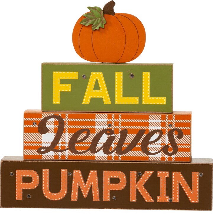 Glitzhome 12"H LED Lighted Fall Wooden Block Word Sign - ShopStyle