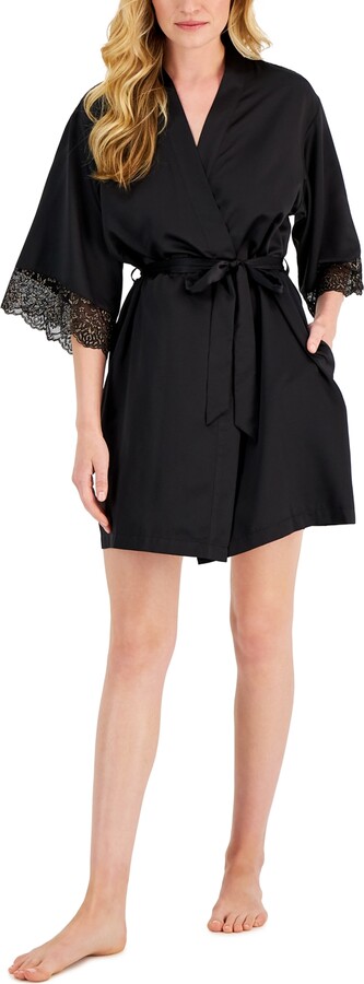 INC International Concepts Concept Women's Shine Lace Wrap Robe ...