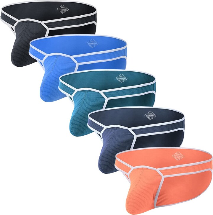 ZONBAILON Men's Underwear Stretch Pouch Sexy Low Rise Briefs with Bulge ...