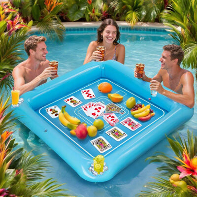 DOCOSA Inflatable Floating Game Table 40"X40" For Pool Fun With ...
