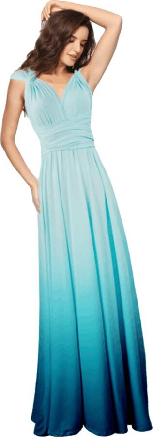 IBTOM CASTLE Women Infinity Evening Long Maxi Gradient Ombre Dress ...