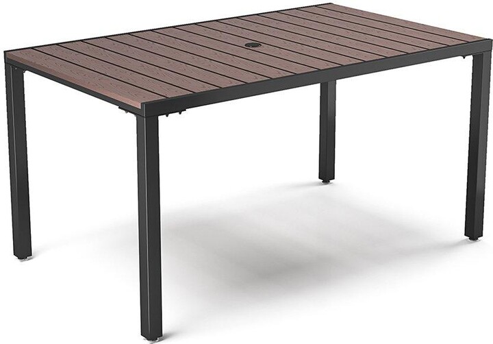Living and Home Wood Effect Outdoor Garden Dining Table - ShopStyle