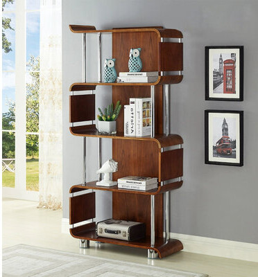 VICABY Curved Bookshelf Simple Solid Wood Living Room Partition ...