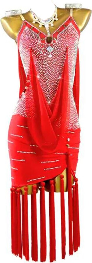 MOrfiL High-End Latin Dance Competition Dress Tango Costume Fringe ...