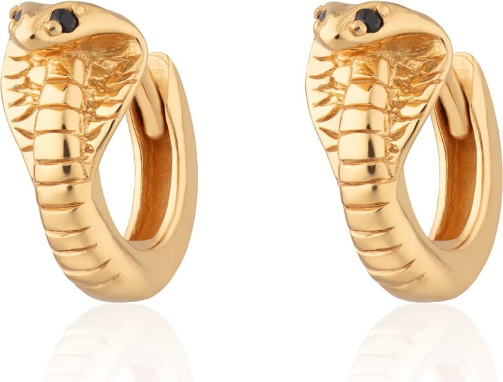 Scream Pretty Women's Gold / Black Gold Cobra Snake Huggie Hoop ...