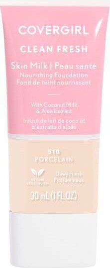 Cover Girl Clean Fresh Skin Milk Foundation Dewy Finish - 510 Porcelain ...