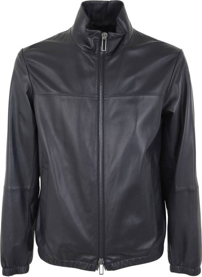 Emporio Armani Leather Jacket - ShopStyle