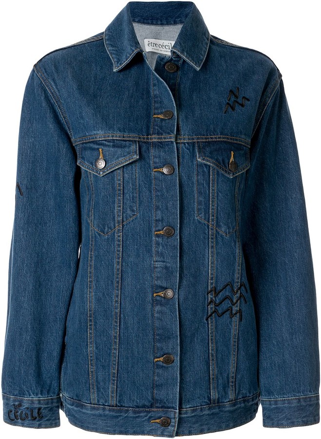 Être Cécile Animal Print Denim Jacket - ShopStyle