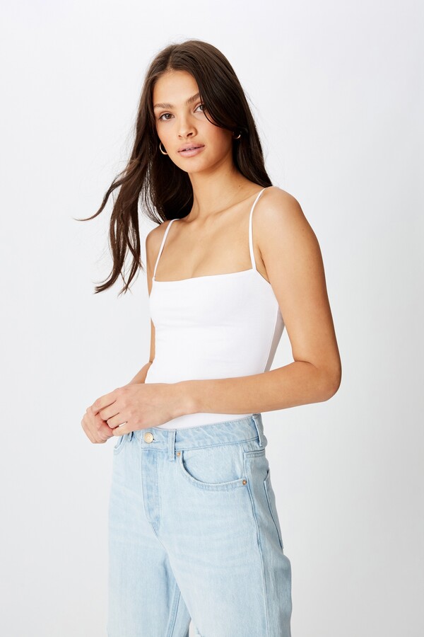 Supre Square Neck Bodysuit - ShopStyle Tops