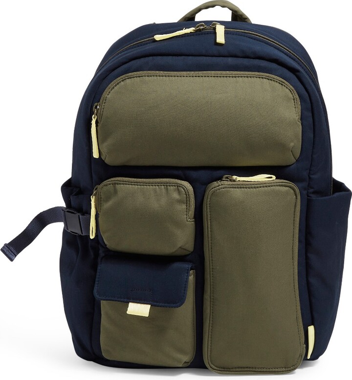 Vera Bradley Women's Recycled Cotton Utility Large Backpack Navy Daisy ...