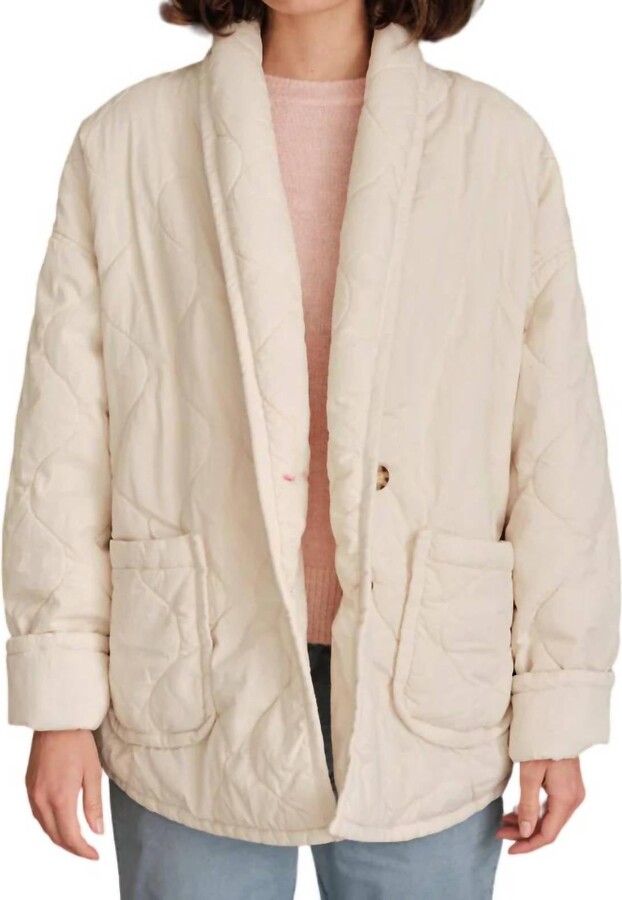Sundry Oversized Quilted Jacket In Oatmilk - ShopStyle