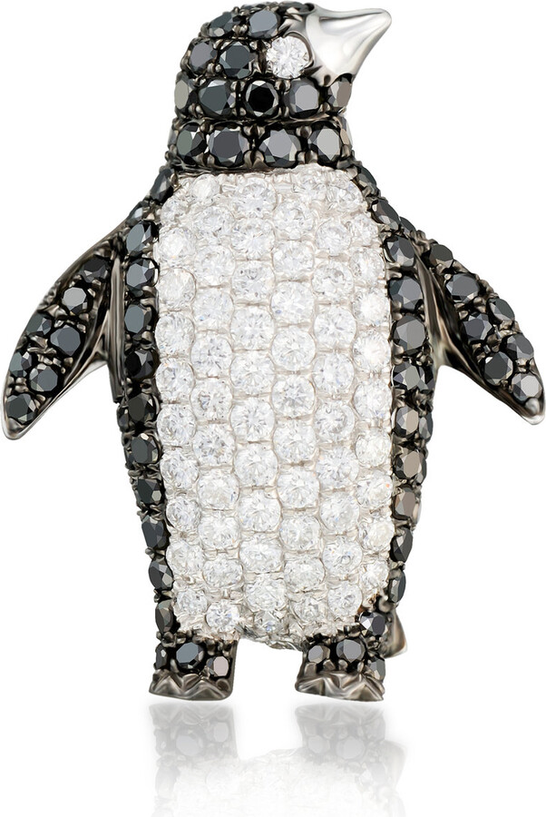 Mio Harutaka Women's Petit Penguin 18K White Gold Diamond Pendant ...