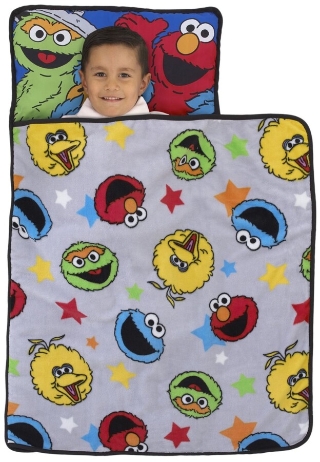 Sesame Street Adventures Elmo, Big Bird, Oscar the Grouch and Cookie Monster Toddler Nap Mat ...