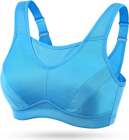 WingsLove Women's Sports Bra Full Coverage High Impact Wirefree Workout ...