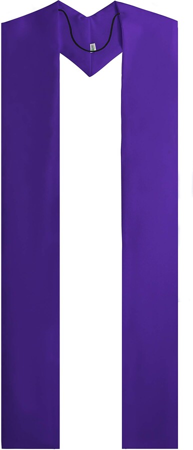 IvyRobes Unisex Adults Overlay Clergy Stole Plain Solid Purple Church ...