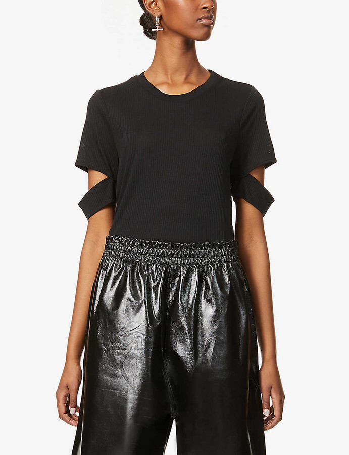 The Range Narrow Split cut-out stretch-jersey T-shirt - ShopStyle Tees