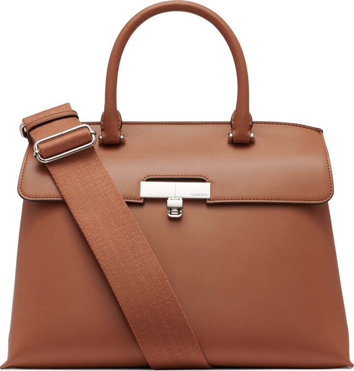 Calvin Klein Women's Becky Turnlock Convertible Satchel - ShopStyle