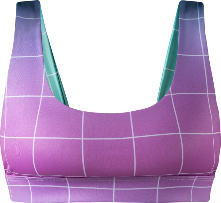 Gazzybygazzo Ombre Grid Watermelon Punch Bra Top - ShopStyle