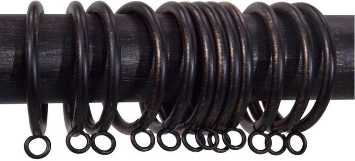 Antique Bronze Fixed Grommet 12-piece Metal Curtain Ring Set ...