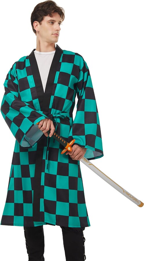 Ruleewe Demon Slayer Kamado Tanjirou Cloak Long Robe Kimetsu no Yaiba ...