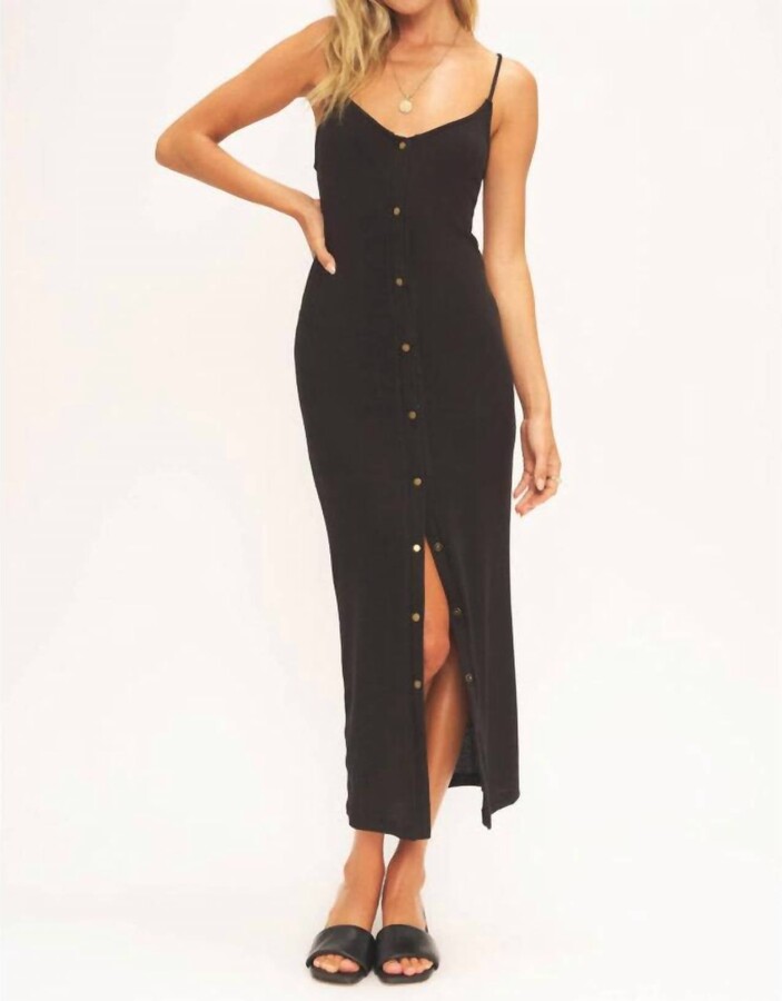 Project Social T Lucia Snap Front Tank Dress In Black - ShopStyle