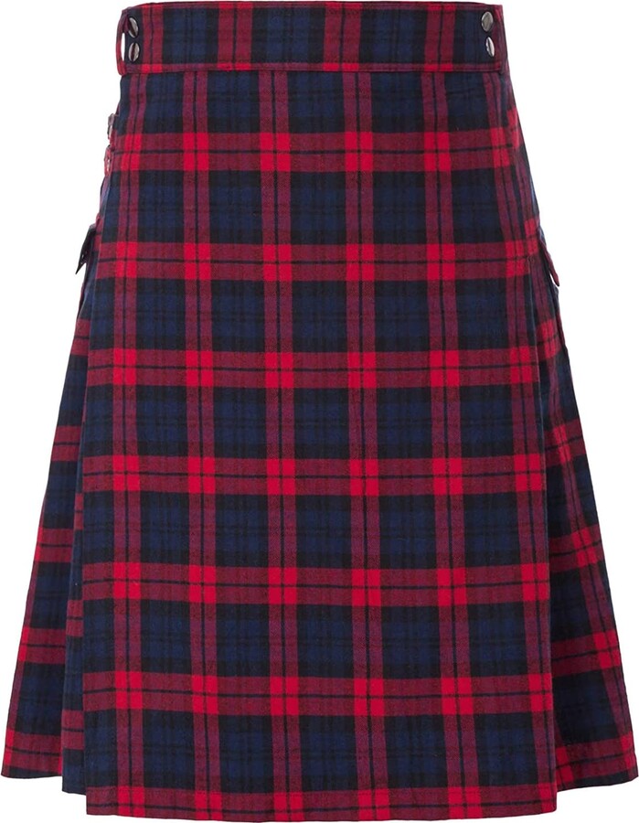 QIFLY Traditional Highland Tartan Dress Men's Sport Utility Kilt Skirts Steampunk Clothing ...