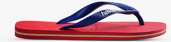 Havaianas Womens Ruby Red/ruby Red Brazil Logo-print Rubber Flip-flops ...