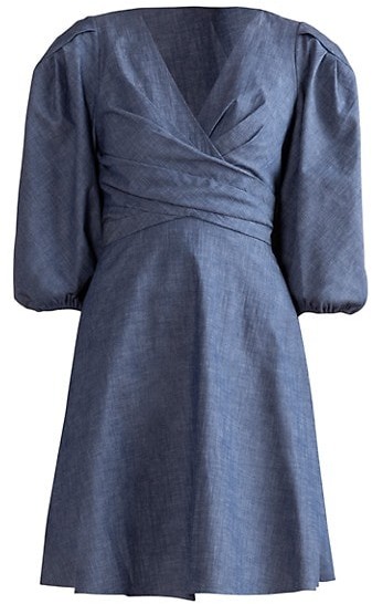Shoshanna Kiora Chambray Puff-Sleeve Dress - ShopStyle