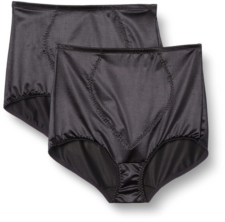 Bali Women's Shapewear Tummy Panel Brief Firm Control 2-Pack - black ...
