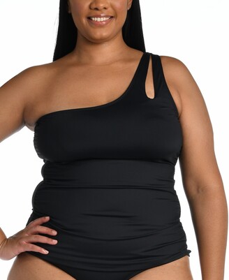 La Blanca Plus Size Tummy-Control One-Shoulder Tankini Top Women's ...