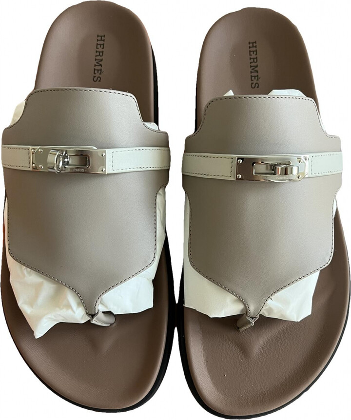 Hermes Empire leather sandals - ShopStyle