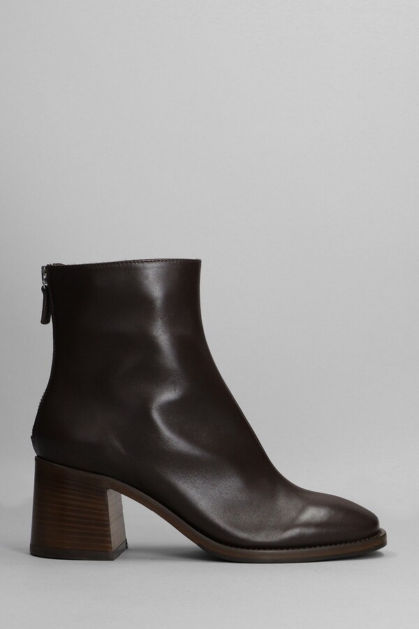 Fabio Rusconi High Heels Ankle Boots In Dark Brown Leather - ShopStyle