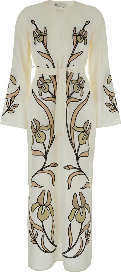 Tory Burch Appliqué Tie-Fastened Dress - ShopStyle