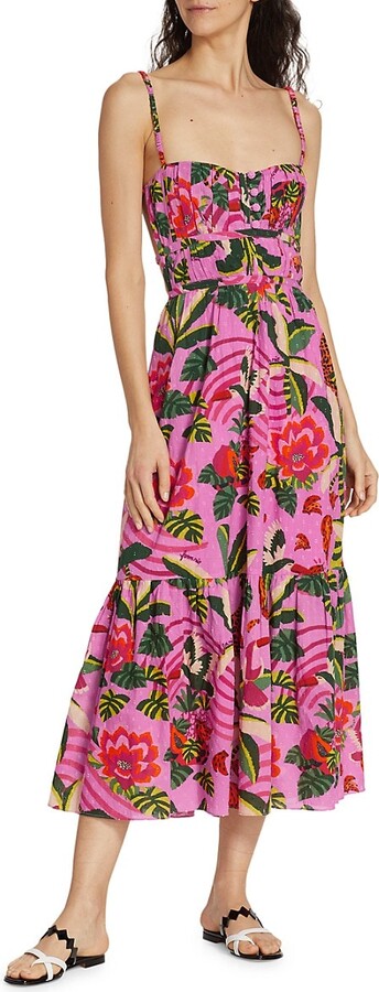 Farm Rio Leopard Forest Cotton Midi-Dress - ShopStyle