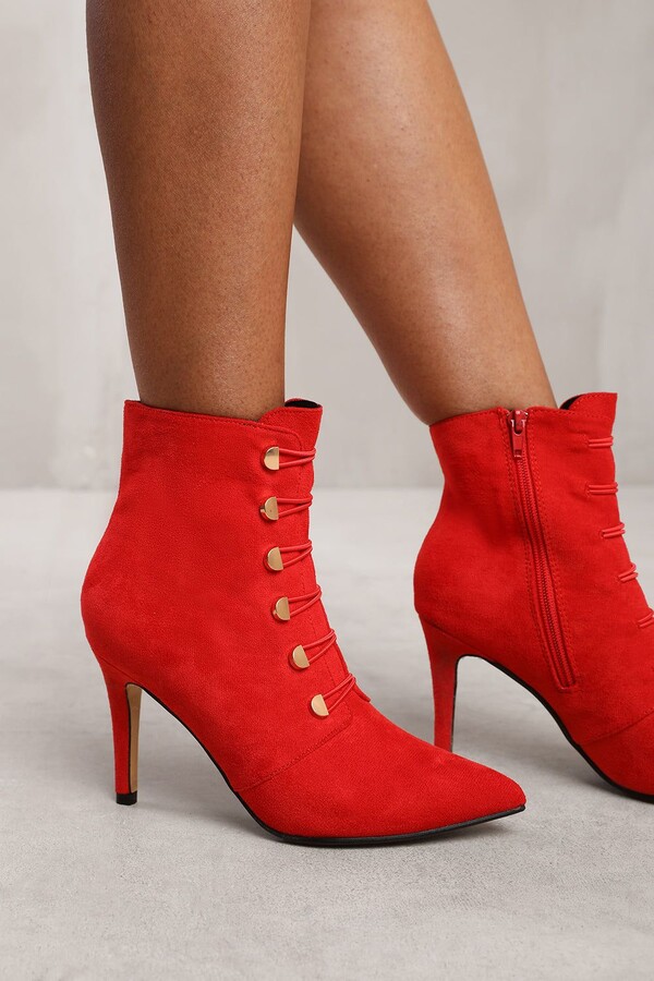 Where's That From 'Leane' Pointed Toe Mid Heel Ankle Boots With Gold ...