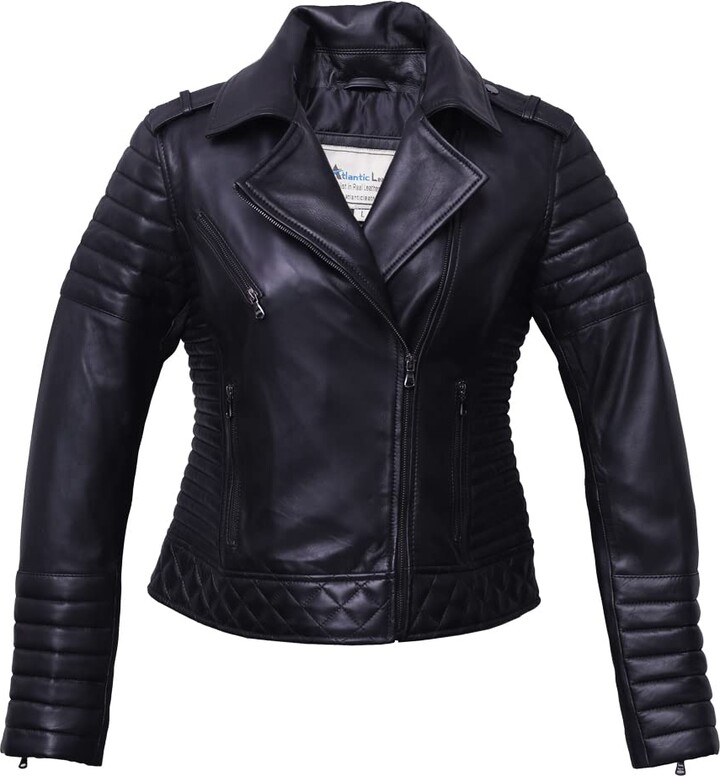 Atlantic Leathers Slim fit Real sheepskin leather jacket for women ...