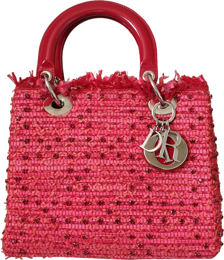 Christian Dior Lady tweed handbag - ShopStyle Tote Bags