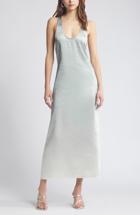 Open Edit Racerback Satin Maxi Dress - ShopStyle