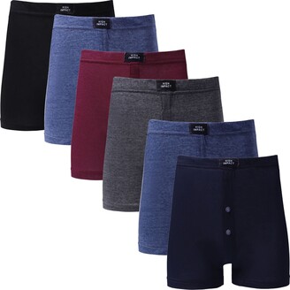 KOLLACHE Mens Boxers Jersey Boxer Shorts Men Button Fly Mens Underwear ...