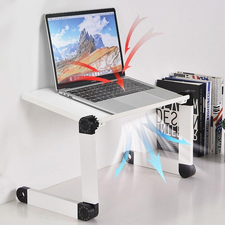 Living and Home Adjustable Laptop Vented Table Computer Stand Desktop ...