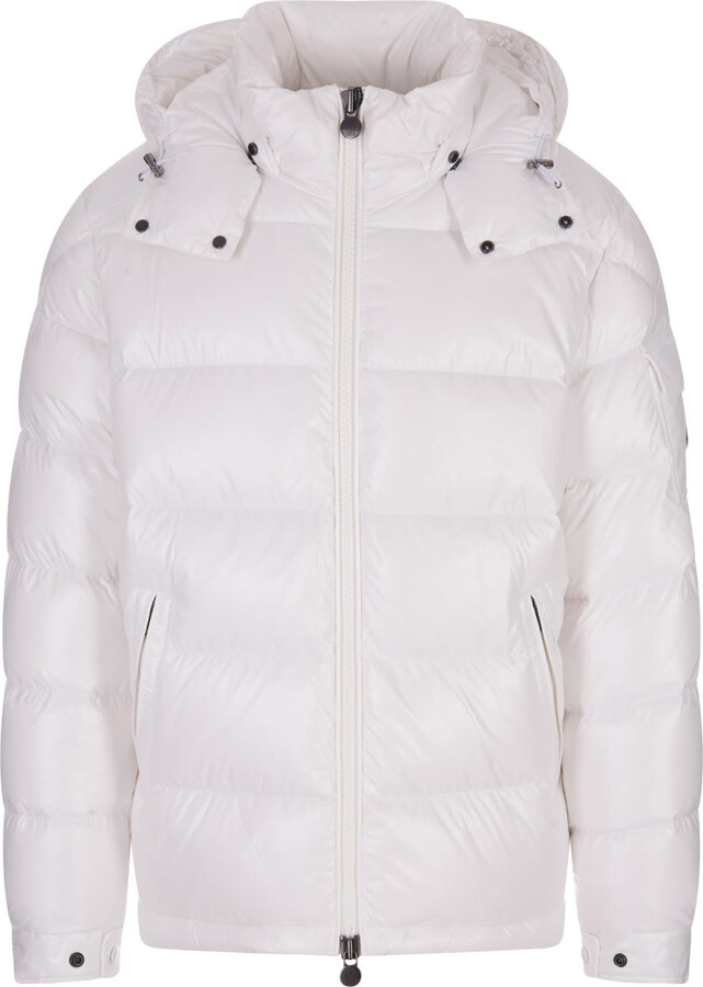 Moncler White Maya Short Down Jacket - ShopStyle