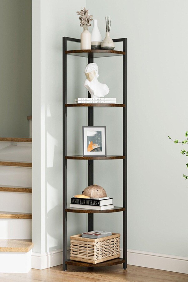 H&O Direct 5 Tier Corner Book Shelf Home Storage Display Rack - ShopStyle
