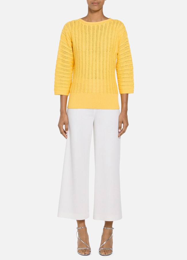 St. John Slip Stitch Cable Knit Sweater - ShopStyle