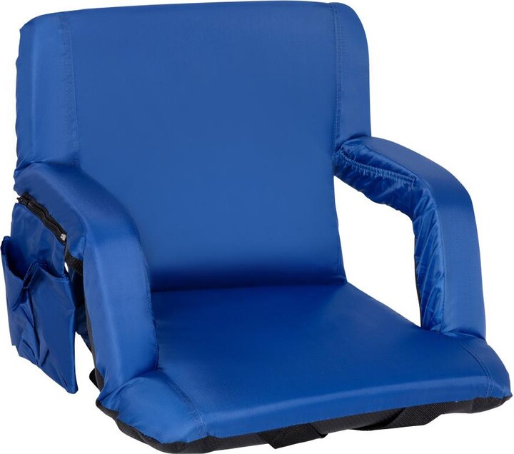 Emma+oliver Portable Stadium Chair With Armrests, Reclining Padded Back ...