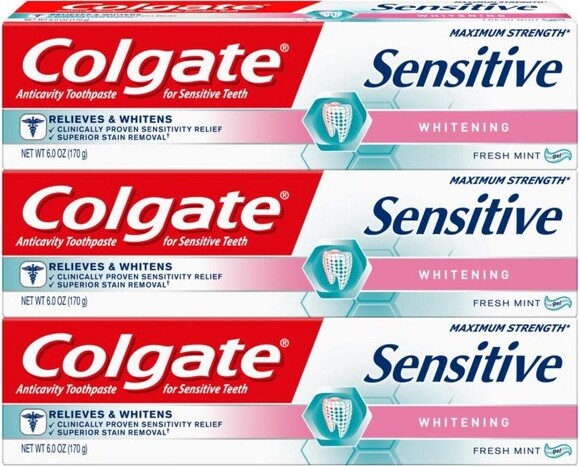 Colgate Sensitive Toothpaste Maximum Strength with Whitening - Fresh ...