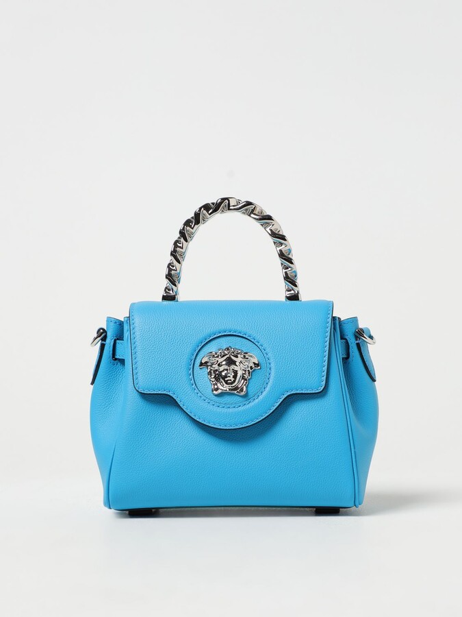 Versace La Medusa bag in grained leather with shoulder strap - ShopStyle